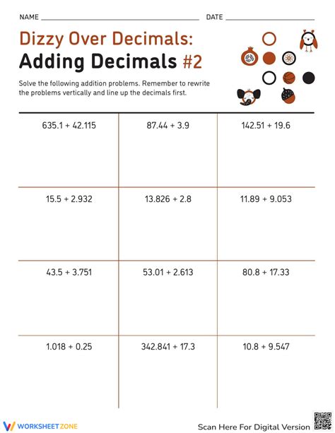 Decimal Addition Worksheets Grade 6 Decimals Made Simple Worksheets