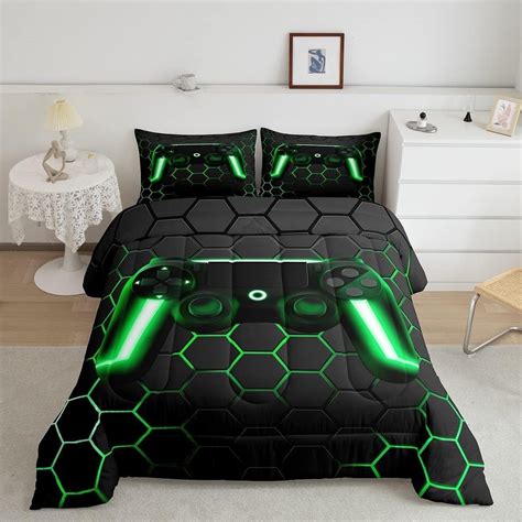Game Bedding Sets Gaming Comforter Set Queen Gamer Duvet Set Neon