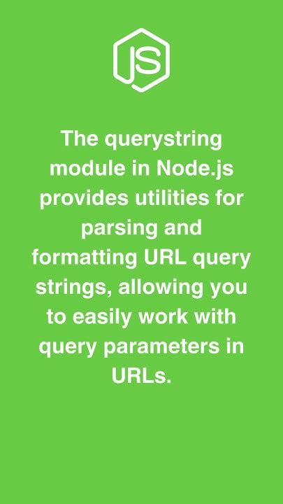Querystring Module In Nodejs Youtube