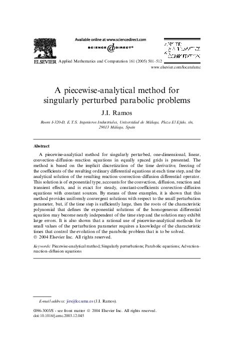 Pdf A Piecewise Analytical Method For Singularly Perturbed Parabolic Problems