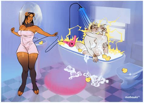 Rule 34 Angry Animal Humanoid Bath Bathing Bathroom Bathtub Bovid