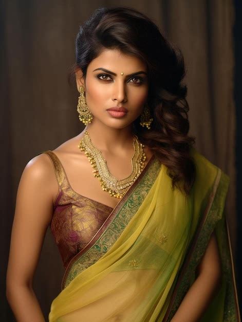 Premium Ai Image A Beautiful Woman In A Sari