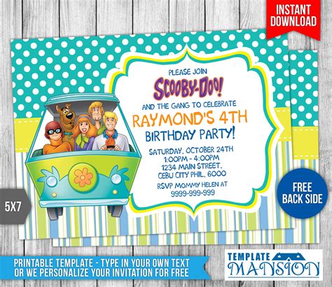 Scooby Doo Birthday Invitation Template 1 By Templatemansion On Deviantart