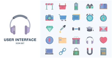 Basic Ui Essential Icon Web Icon Set Flat Icon Set 10017839 Vector