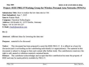 Chirp Spread Spectrum CSS PHY Submission Presentation Free To Download