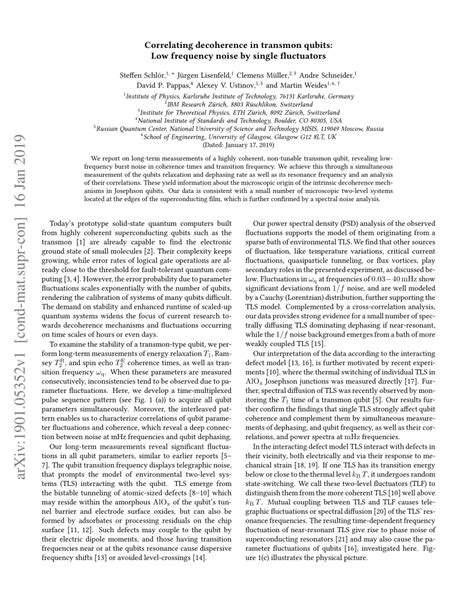 Pdf Correlating Decoherence In Transmon Qubits Low Frequency Noise By Single Fluctuators