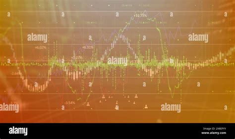 Image Of Multiple Graphs Looping Icons And Trading Board Over Abstract
