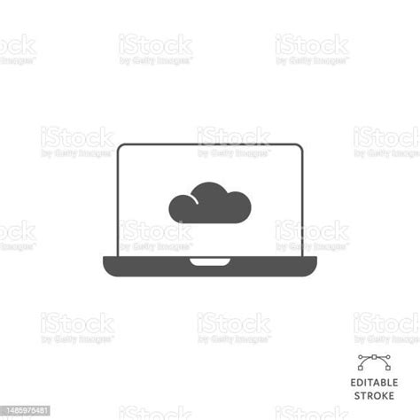 클라우드 컴퓨팅 편집 가능한 획이 있는 플랫 라인 아이콘 아이콘은 웹 디자인 모바일 앱 Ui Ux 및 Gui 디자인에 적합합니다 개념에 대한 스톡 벡터 아트 및 기타 이미지