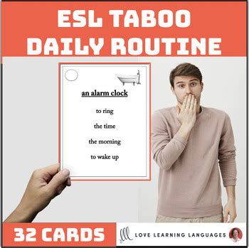 ESL ELL Daily Routine Vocabulary Taboo Game Speaking And Listening Activity