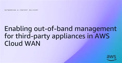 Enabling Out Of Band Management For Third Party Appliances In Aws Cloud