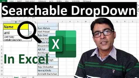 How To Create Searchable Drop Down List In Excel Searchable Data Validation In Excel Youtube