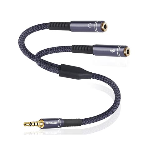 Amazon Com Audio Splitter Headphone Splitter 3 5mm Nylon BraidedBEZOKABLE Aux Splitter Male