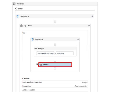 Throw Stops Workflow Trying To Create A Business Rule Exception That