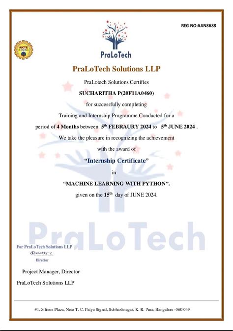 Sucharitha Suresh On Linkedin Pralotechsolutions Internship Machinelearningwithpython Python