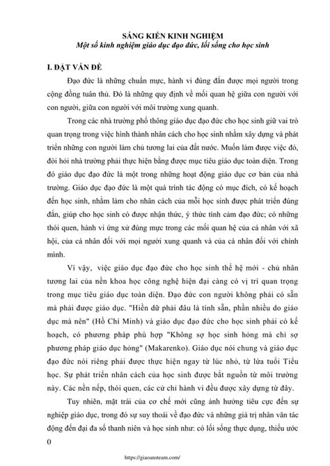 PPT Một số kinh nghiệm giáo dục đạo đức lối sống cho học sinh PowerPoint Presentation ID