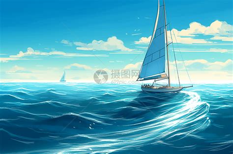帆船在海中航行插画图片下载 正版图片600090670 摄图网