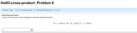 Solved Help Entering Answers 1 Point Find A Nonzero Vector