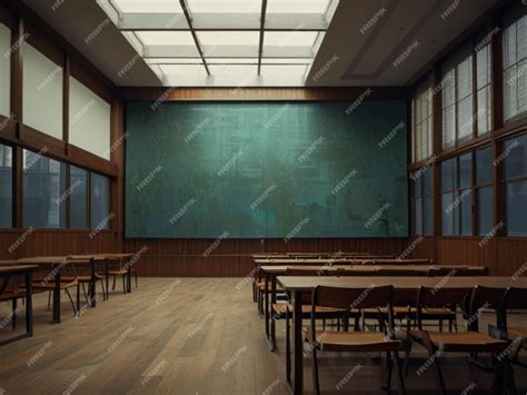 A Room With A Large Screen Classroom Premium Ai Generated Image
