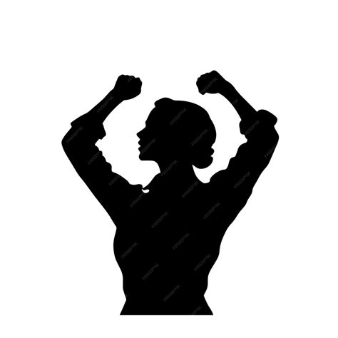 Silueta Vectorial De Un Empoderamiento De Las Mujeres Vector Premium Generado Con Ia