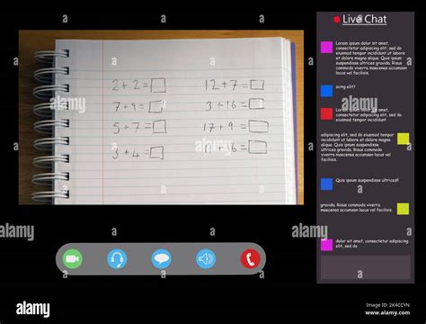 Video Call Interface With Mathematical Formulas On Screen Communication Technology And Online