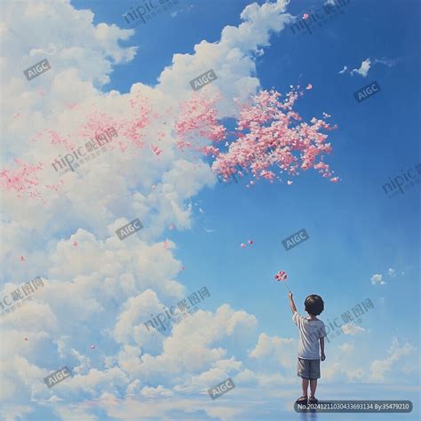 Ai创作图治愈系儿童插画 春之风影治愈系小插画 唯美治愈画面 梦想放飞 儿童放飞梦想 童年插画梦幻童年 意境儿童插画 治愈系唯美插画 治愈系
