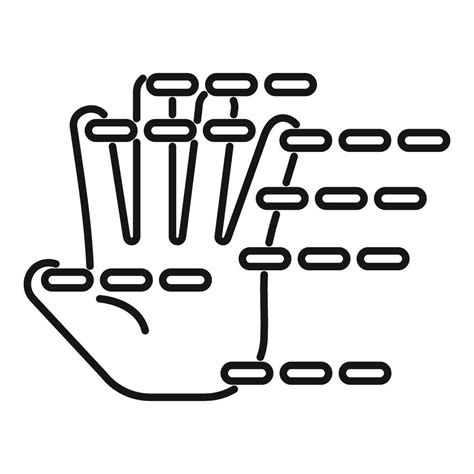 Palm Scanning Icon Outline Vector Biometric Signature 40269361 Vector