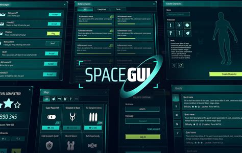 Sci Fi Space Full Gui Ui Kit