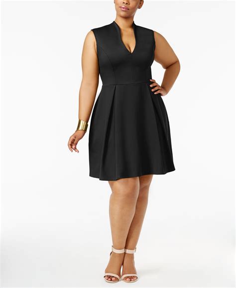 Soprano Trendy Plus Size Pleated Fit And Flare Dress Macys Plus Size
