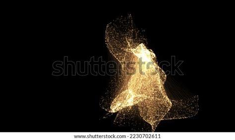 Gold Fluid Abstract Animation Points Particles Stock Illustration