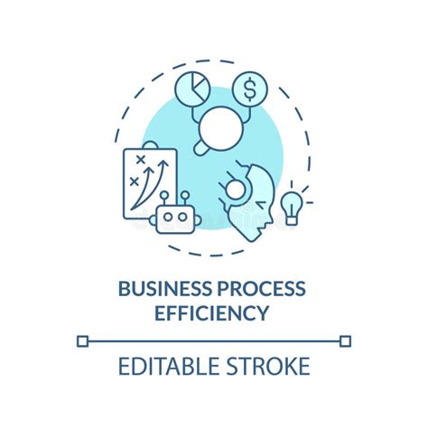 Thin Line Blue Business Process Efficiency Icon Concept Stock Illustration Illustration Of