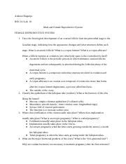 BIO Lab Docx Aminat Olagunju BIO Lab Male And Female Reproductive System FEMALE