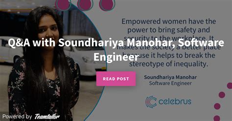 Qanda With Soundhariya Manohar Software Engineer Celebrus Life