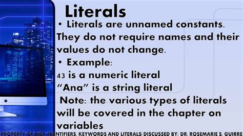 Identifiers Keywords And Literals Ppt
