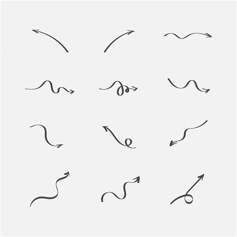 Premium Vector Vector Illustration Black Hand Drawn Arrow Set Vector Arrow Collection Of
