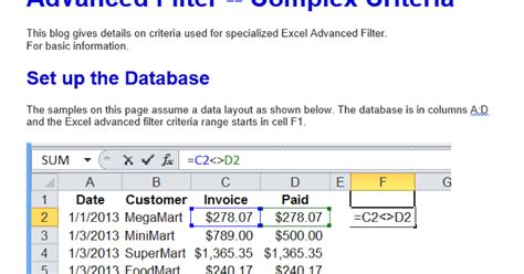 Microsoft Product Training Excel Advanced Filter