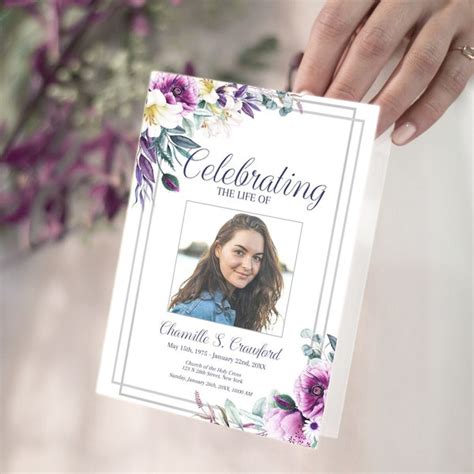 Obituary Template Etsy