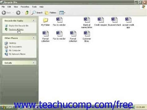 Windows Xp Tutorial The Recycle Bin Microsoft Training Lesson 6 16