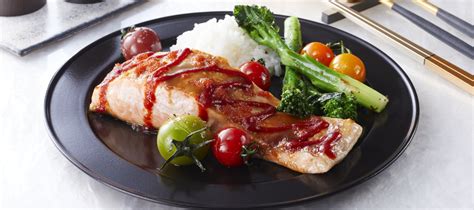 구운 연어 플레이트 레시피 에스비 식품 글로벌 사이트