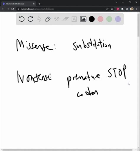 solved match each type of point mutation with its corresponding