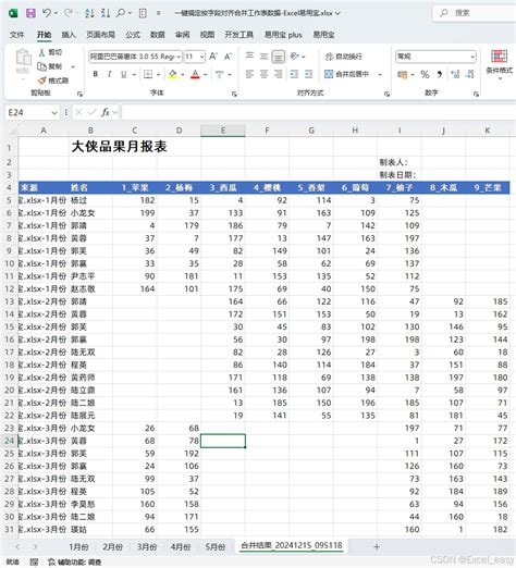 一键搞定按字段对齐合并工作表数据 Excel易用宝数据分析两个表字段对齐 Csdn博客