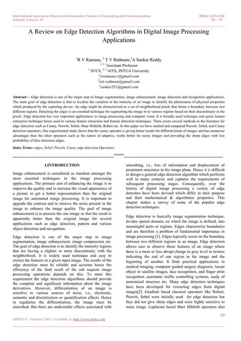 A Review On Edge Detection Algorithms In Digital Image Processing