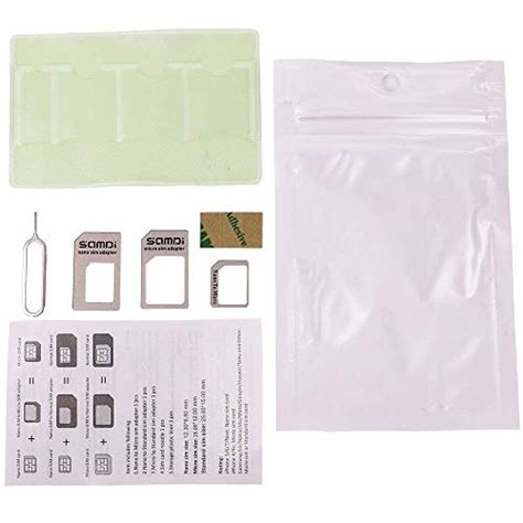Samdi Sim Card Adapter Kit Includs Nano Sim Adapter Micro Sim Adapter Needle Storage Sheet
