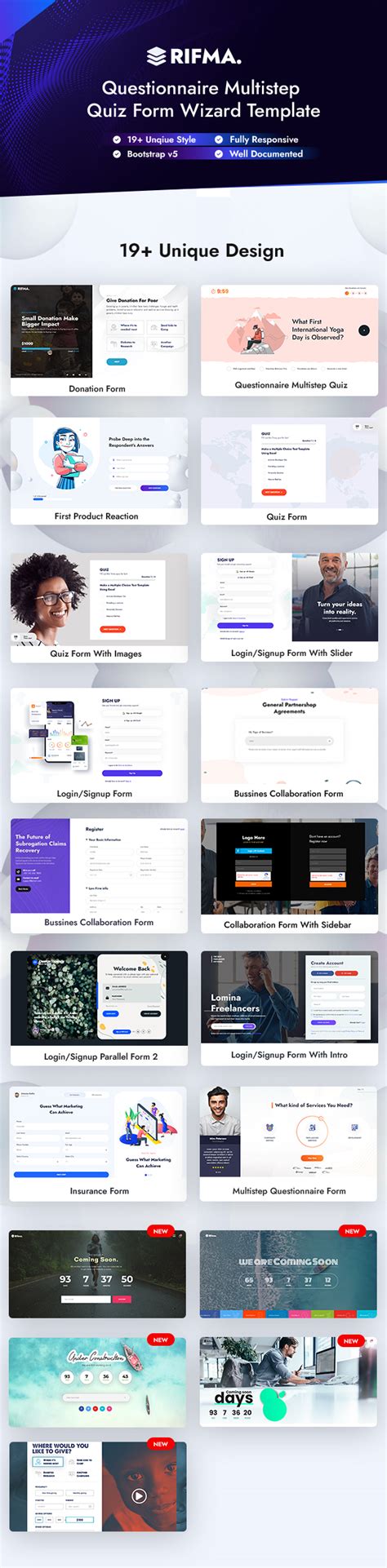 rifma questionnaire multistep quiz form wizard and registration form