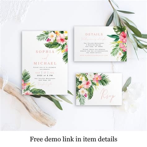 Vintage Hawaiian Wedding Invitations