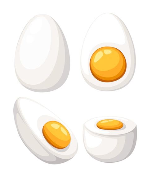 Ovo De Desenho Animado Sobre Fundo Branco Conjunto De Ovos Fritos