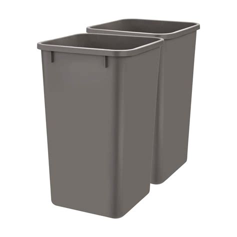 Rev A Shelf Polymer Replacement 27 Qt Trash Bin Gray 2 Pack RV 1024 13 2 The Home Depot