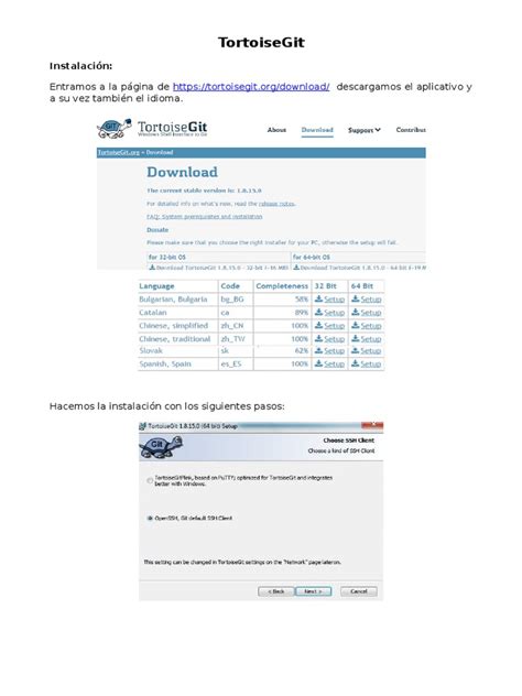 Guía Completa Para La Instalación Y Uso De Tortoisegit Pdf Informática Software