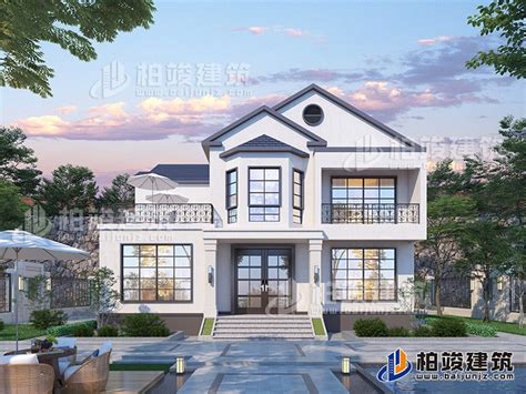二层现代简约风格别墅设计图bz2710现代风格设计图 柏竣建筑