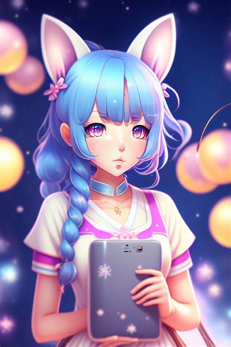 Anime Girl With Blue Hair And Blue Eyes