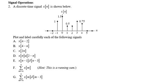 Solved Signal Operations 2 A Discrete Time Signal X[n] Is
